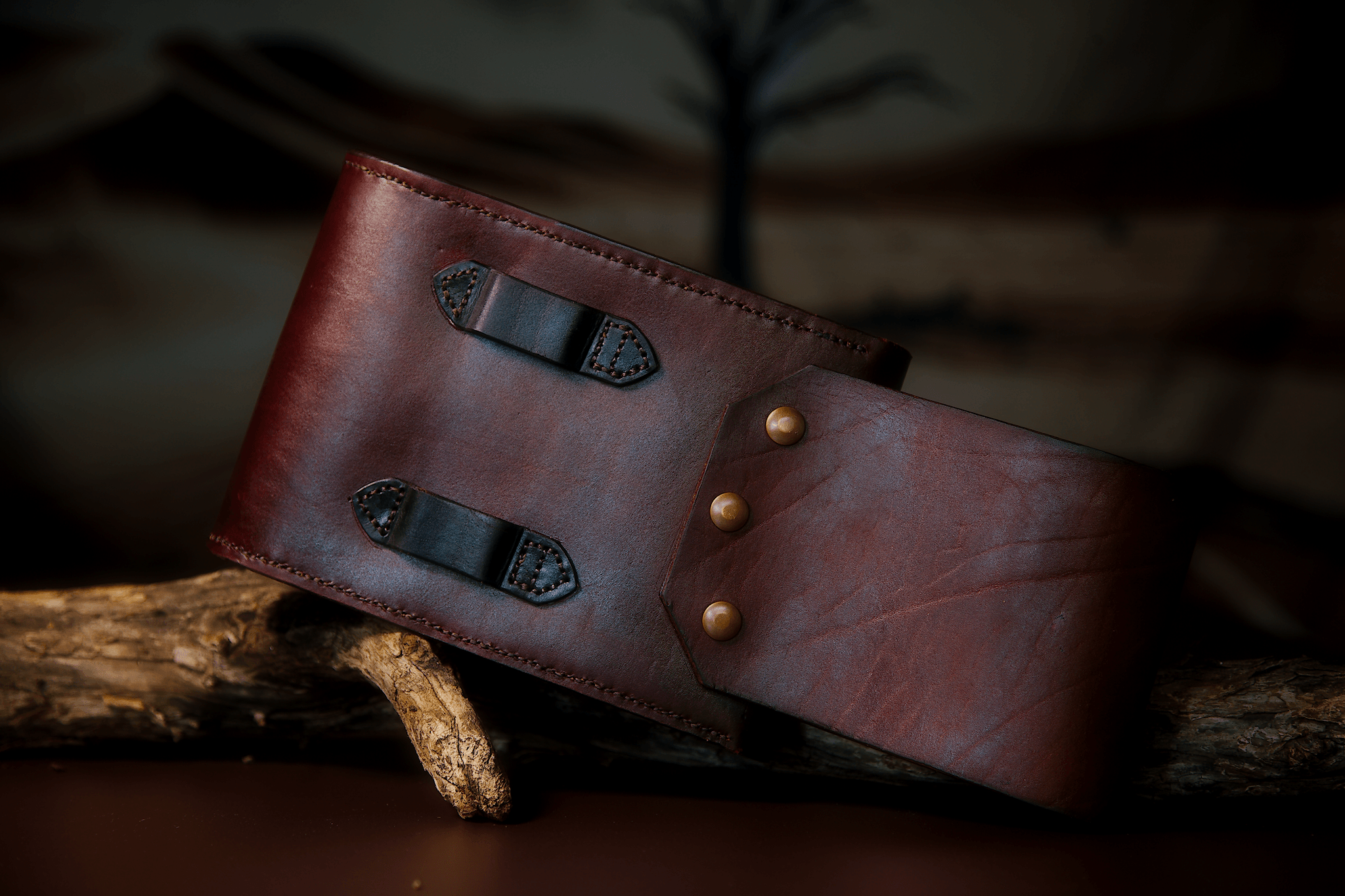 Leather Drop Leg Bag Doncaster Hide, Deep Spanish Brown